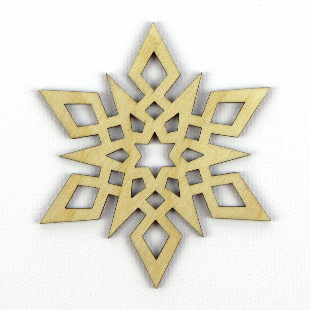 Star - Laser Cut Wood Snowflake in Multiple Sizes and Quantity ...