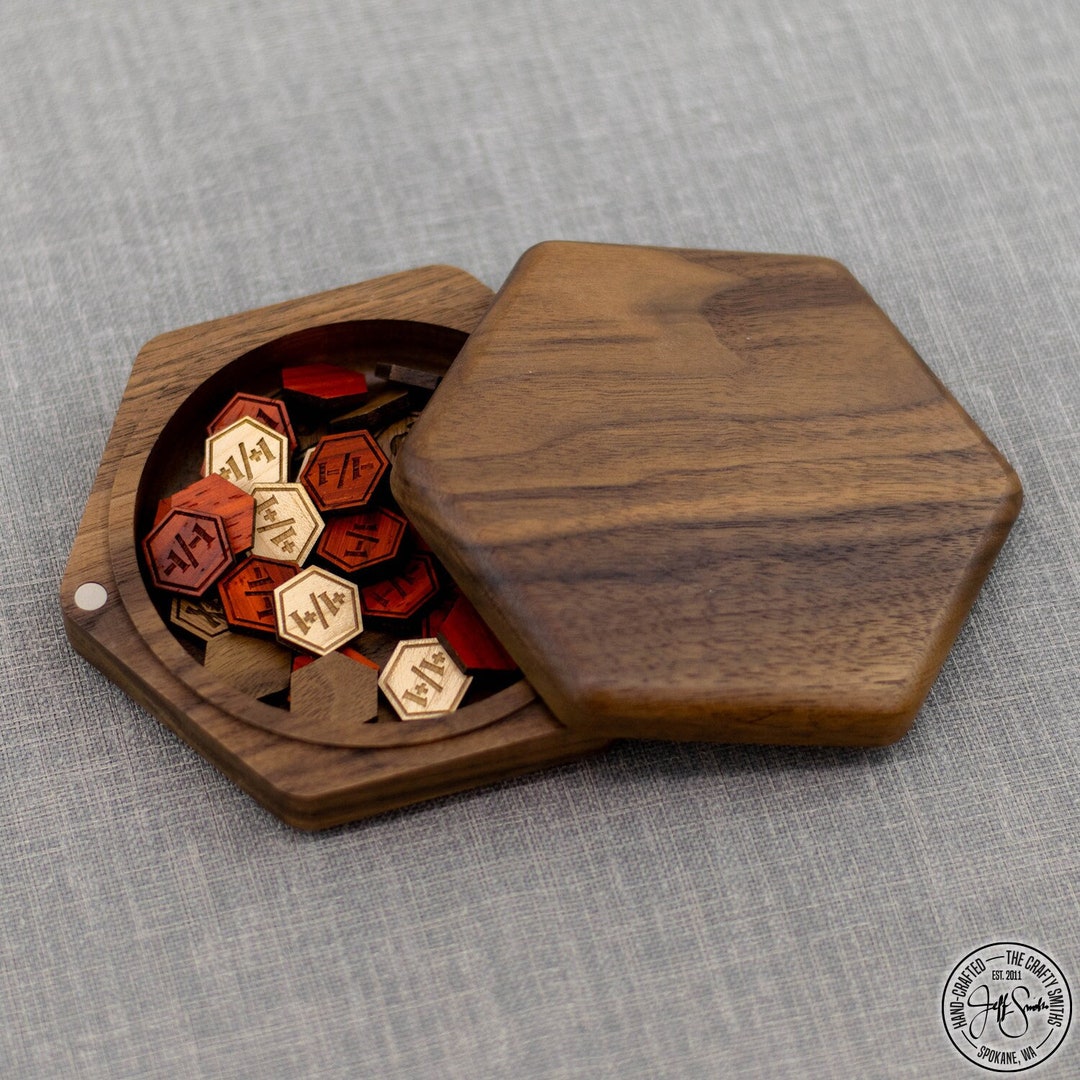 HEX VAULT - Black Walnut | Perfect for Storing Dice, Counters, Tokens ...