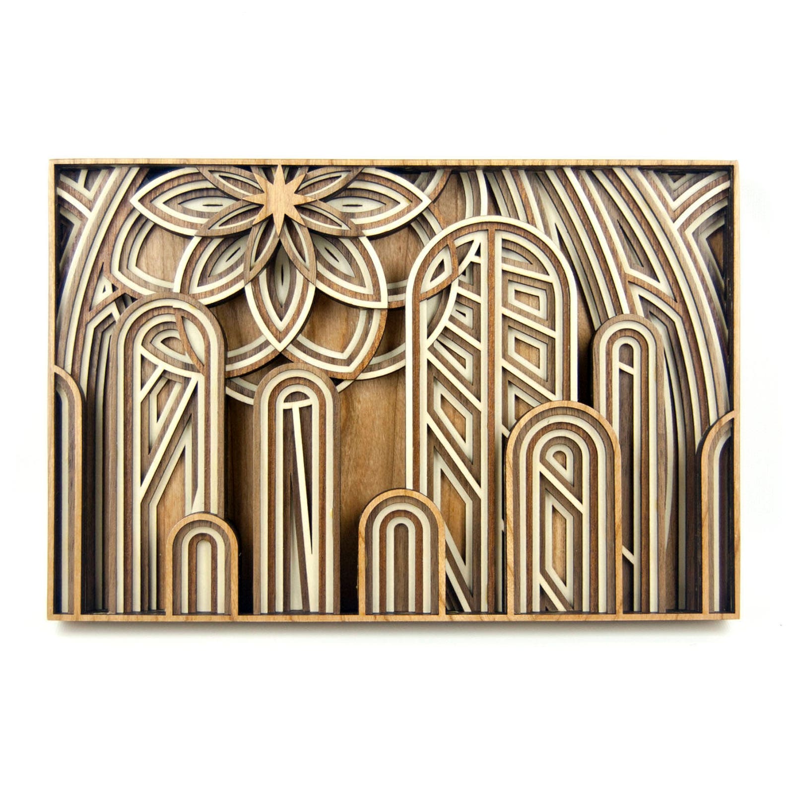 Layered 3D Wood Art the Cathedral Version C - Etsy