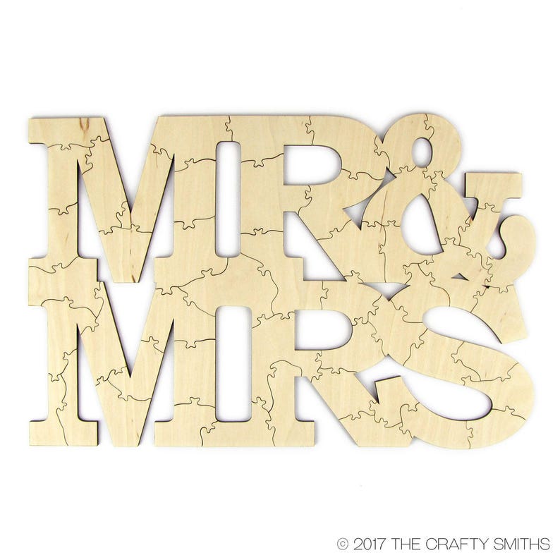 The Original "mr & Mrs" Laser Cut Guestbook Puzzle | Alternative Guest ...