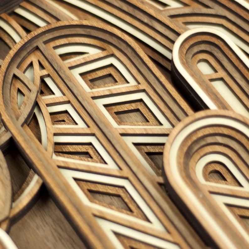 Layered 3D Wood Art - "the Cathedral" - Version A - Unique Laser Cut ...