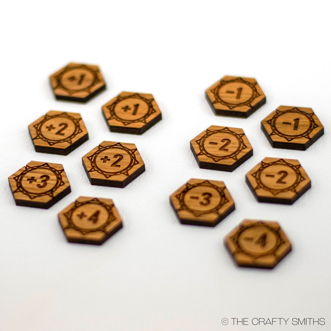 STRENGTH MODIFIER Counters | Upgraded Wood TCG Tokens Compatible With ...