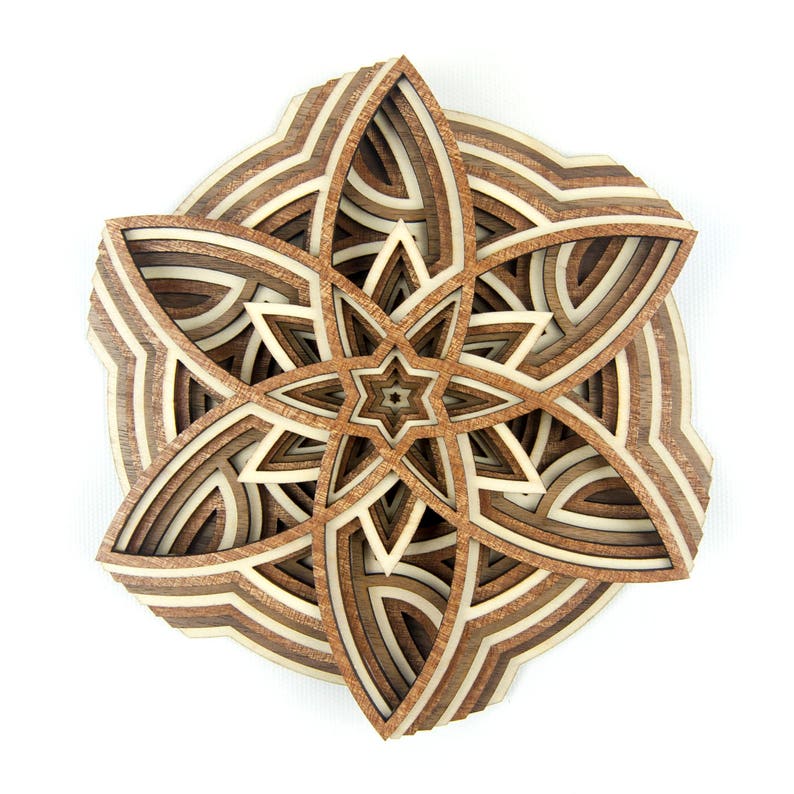 Layered 3D Wood Art the Pinwheel Version F - Etsy