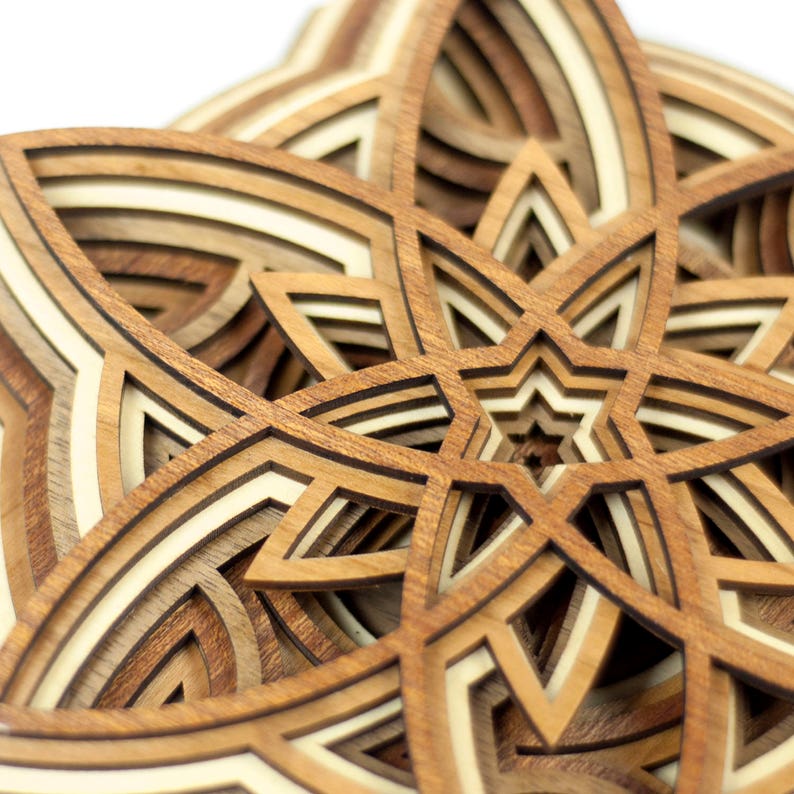 Layered 3D Wood Art the Pinwheel Version B - Etsy