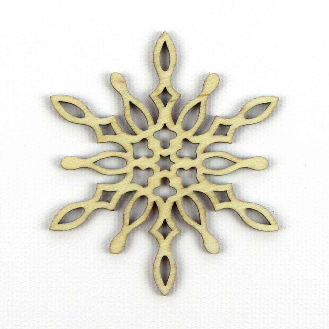 Icy Spike - Laser Cut Wood Snowflake in Multiple Sizes and Quantity ...