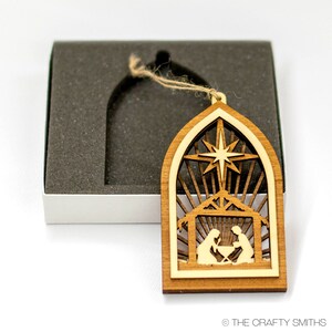 3D Layered Wood Nativity Ornaments Set of 3 Christmas Ornament Holiday ...