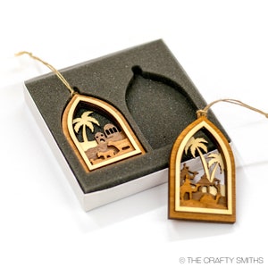 3D Layered Wood Nativity Ornaments | Set of 3 Christmas Ornament ...