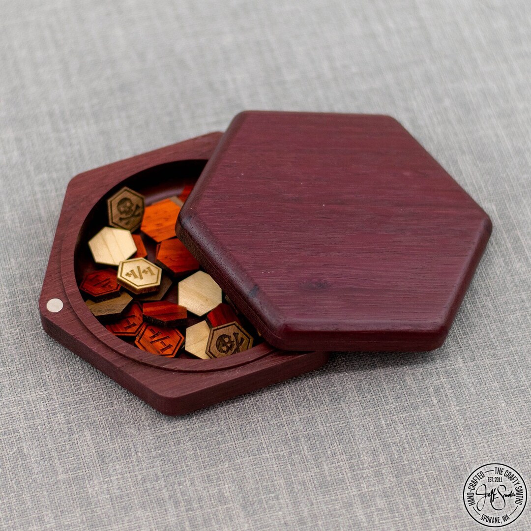 HEX VAULT - Purpleheart | Perfect for Storing Dice, Counters, Tokens ...