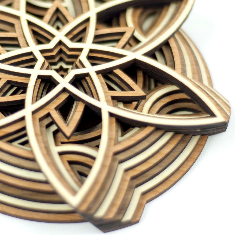 Layered 3D Wood Art the Pinwheel Version E - Etsy