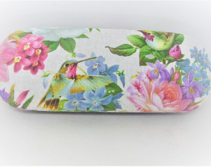 Woman's Handmade Hard Eyeglass Case hummingbirds/ Deeper Case Than ...
