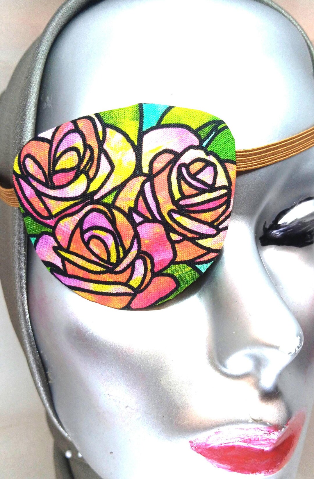 Woman's Handmade Eye Patch, "stained Glass", Vision Care, Cataract Aid ...