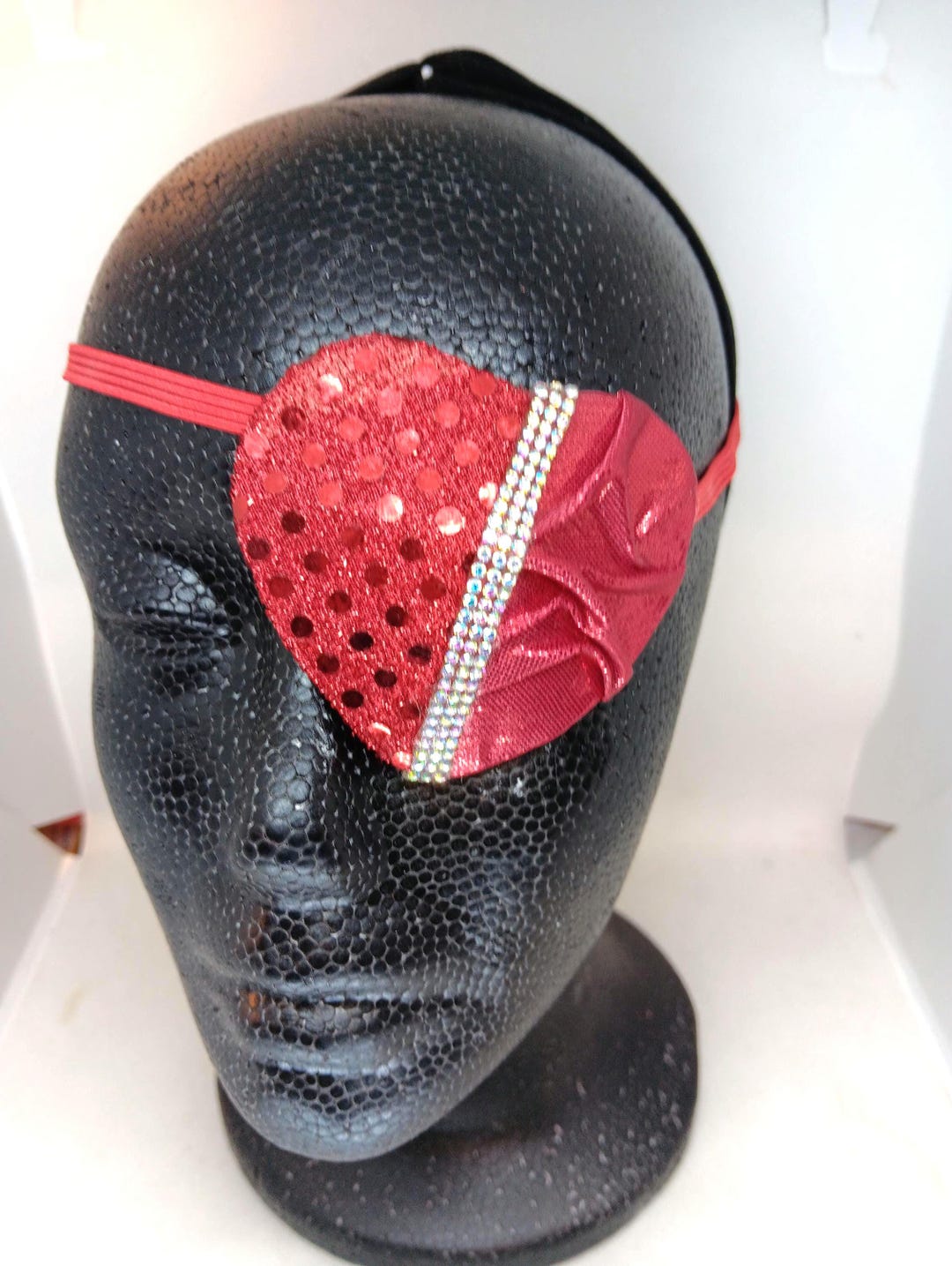 Red Sequin Eye Patch, Rhinestone Accent, Fashion Fancy - Etsy