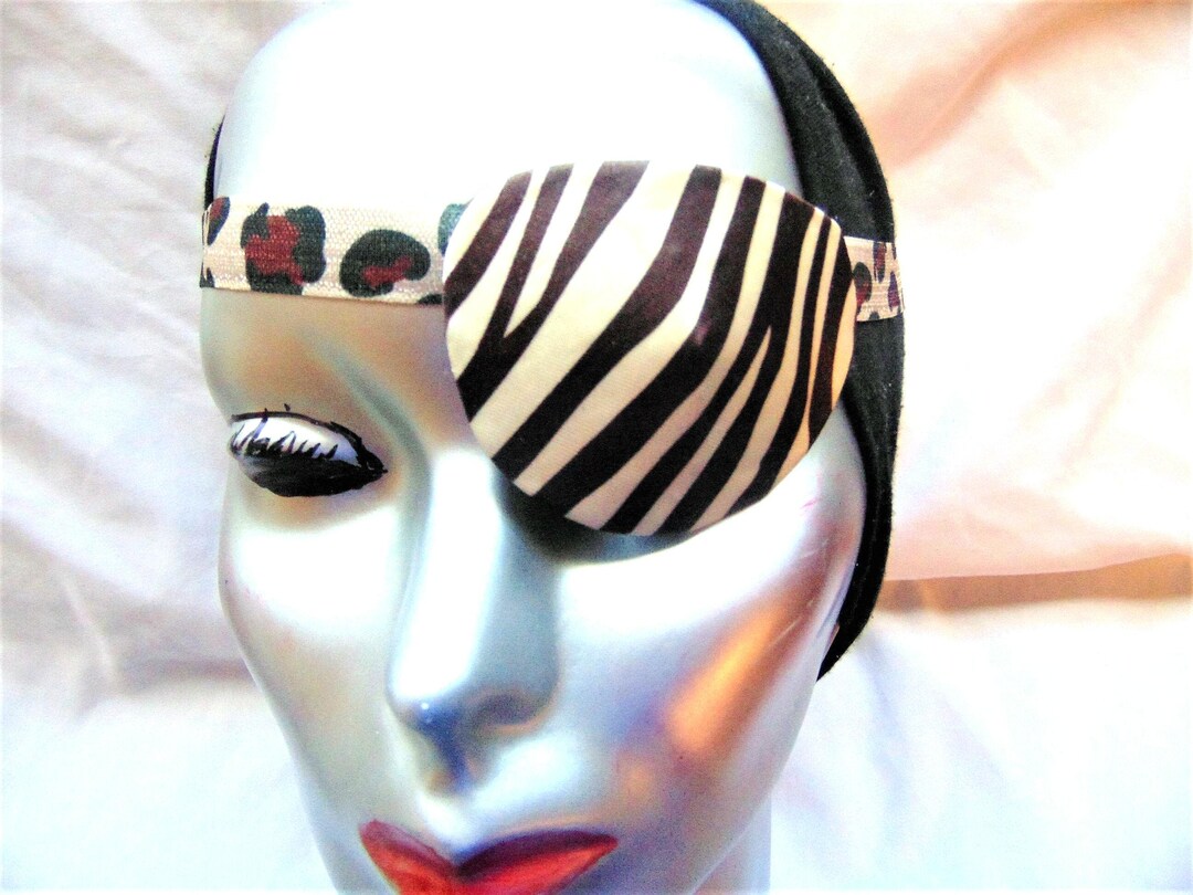 Unisex Handmade Eye Patch "zebra Stripes"/ Satin Fabric/ Vision Care ...