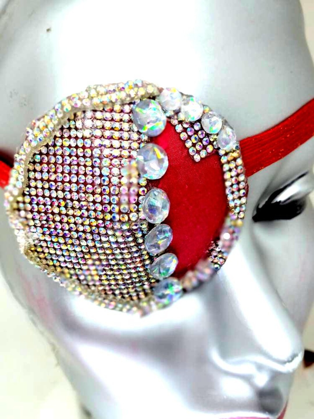 Woman's CONVEX Eye Patch"monique"/handmade: Sparkling Rhinestones ...