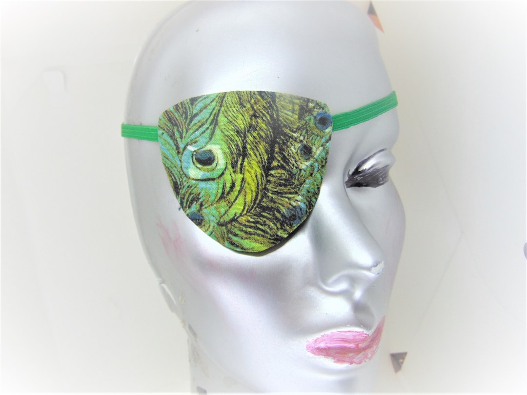 Women's Fashion Eye Patch peacock Feathers Designer Eye Patch, Fancy ...