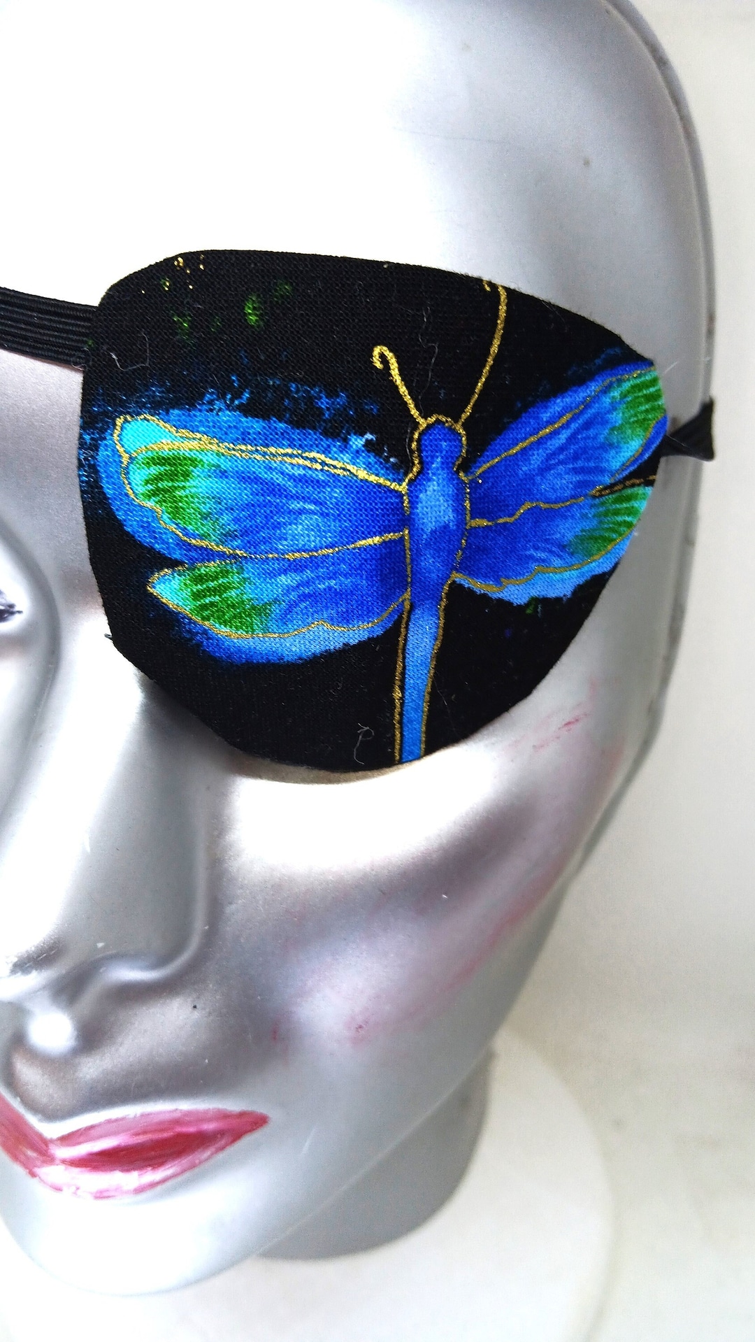 Woman's Handmade Eye Patch, "evening DRAGONFLY- -woman's Eye Patch ...