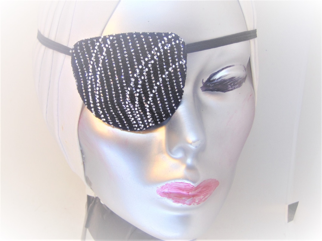 Unisex Handmade Sequin Eye Patch twilight Zone/ Handmade Eye Patch ...