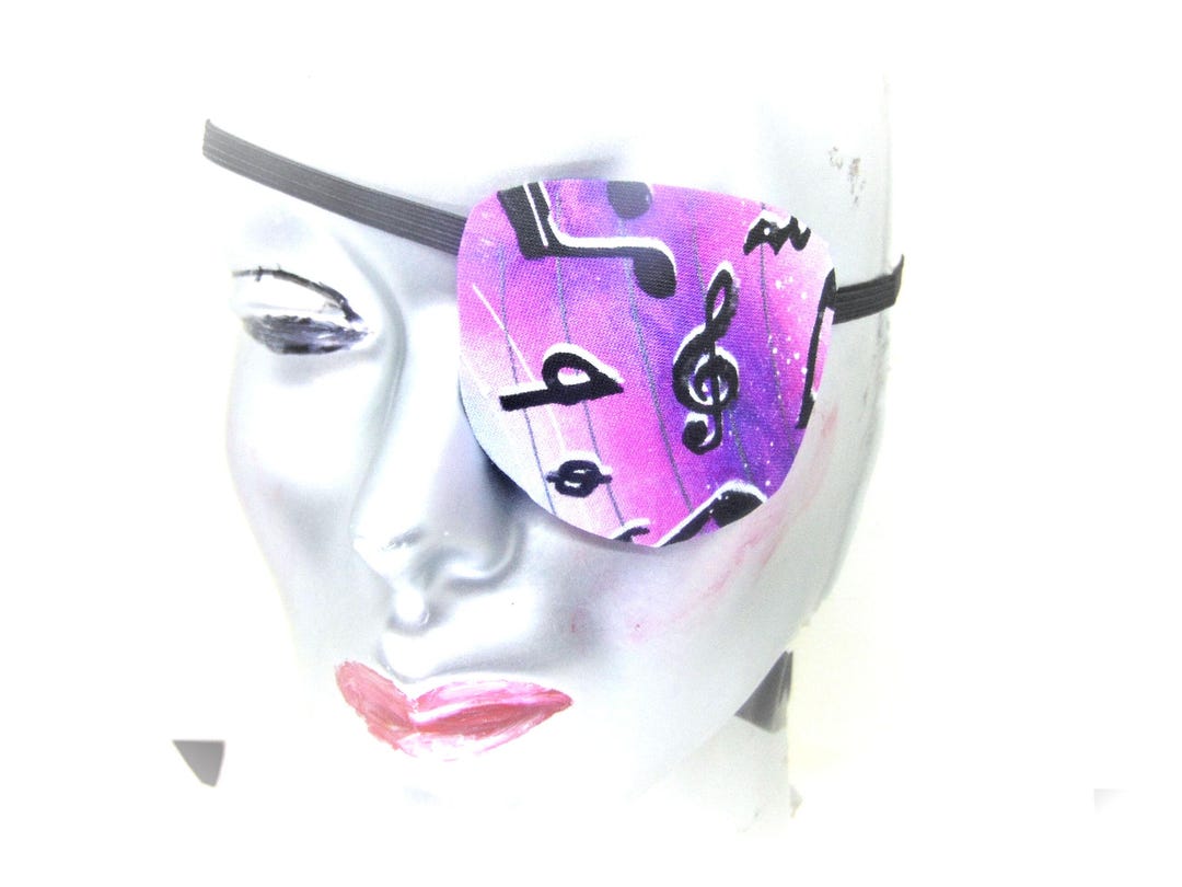 Unisex Handmade Eye Patches, "musical Notes"/ Fashion Eye Patch ...