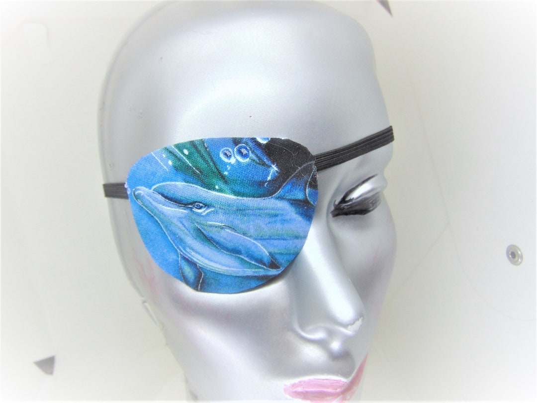 Unisex Handmade Eye Patch, "doughty Dolphin"/ Eye Care/ Cataract Aid ...