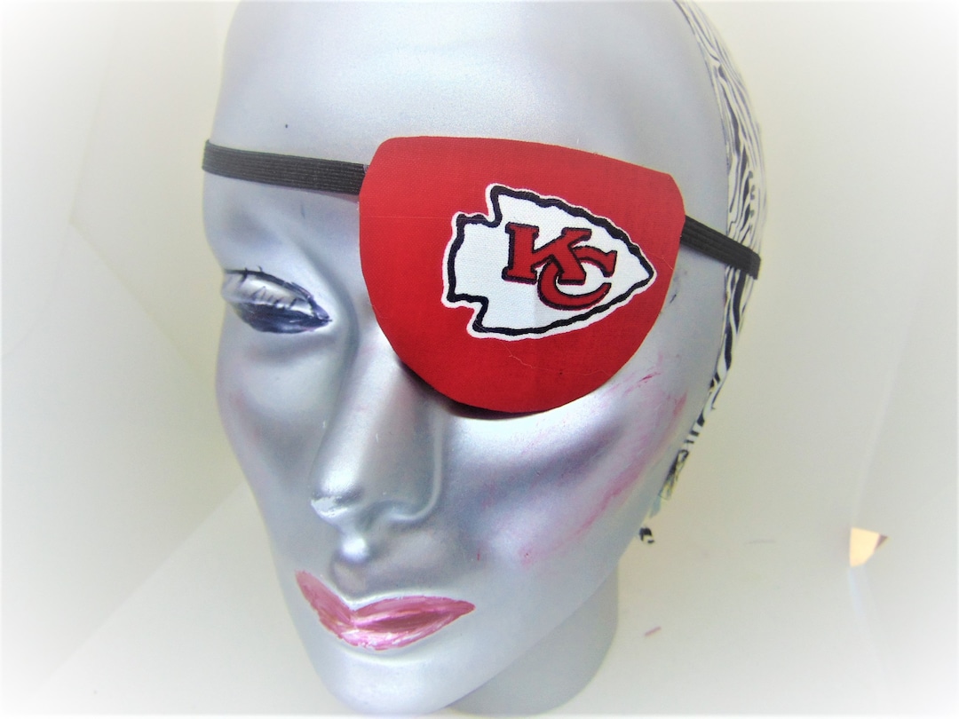 Handmade Kansas City Chiefs Eye Patch, Cotton Vision Aid, Unisex Fan ...