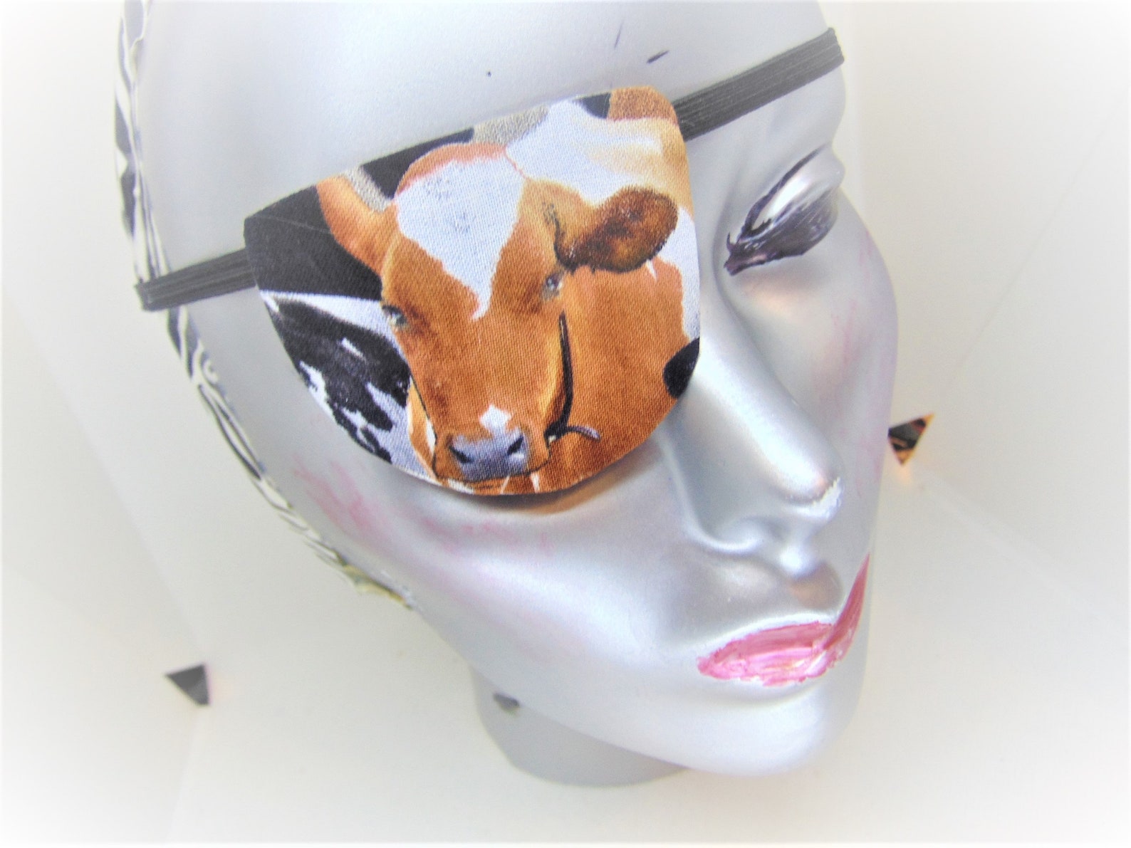 Unisex handmade eye patch OLD BOSSY/ cow theme/ | Etsy