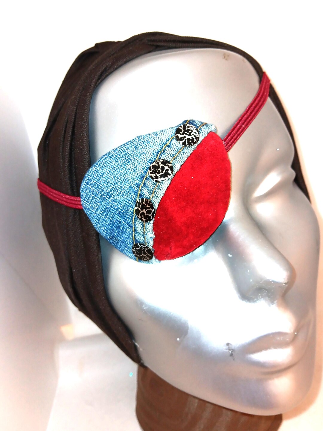 Handmade Denim Eye Patch: Pig Suede Accents, Vision Fashion Fancy ...