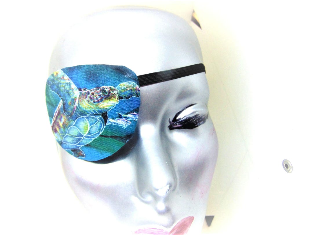 Man's Handmade Eye Patch "sea Turtle"/ 199% Cotton/ Vision Aid ...