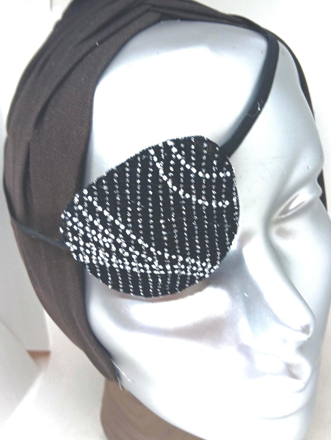 Unisex Handmade Sequin Eye Patch "twilight Zone"/ Handmade Eye Patch ...