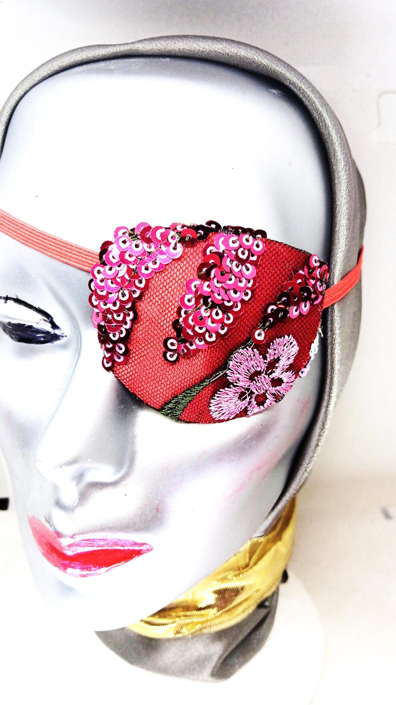 Handmade Sequin Eye Patch, Sassy Scarlet Couture Vision Aid Proseohq - Etsy