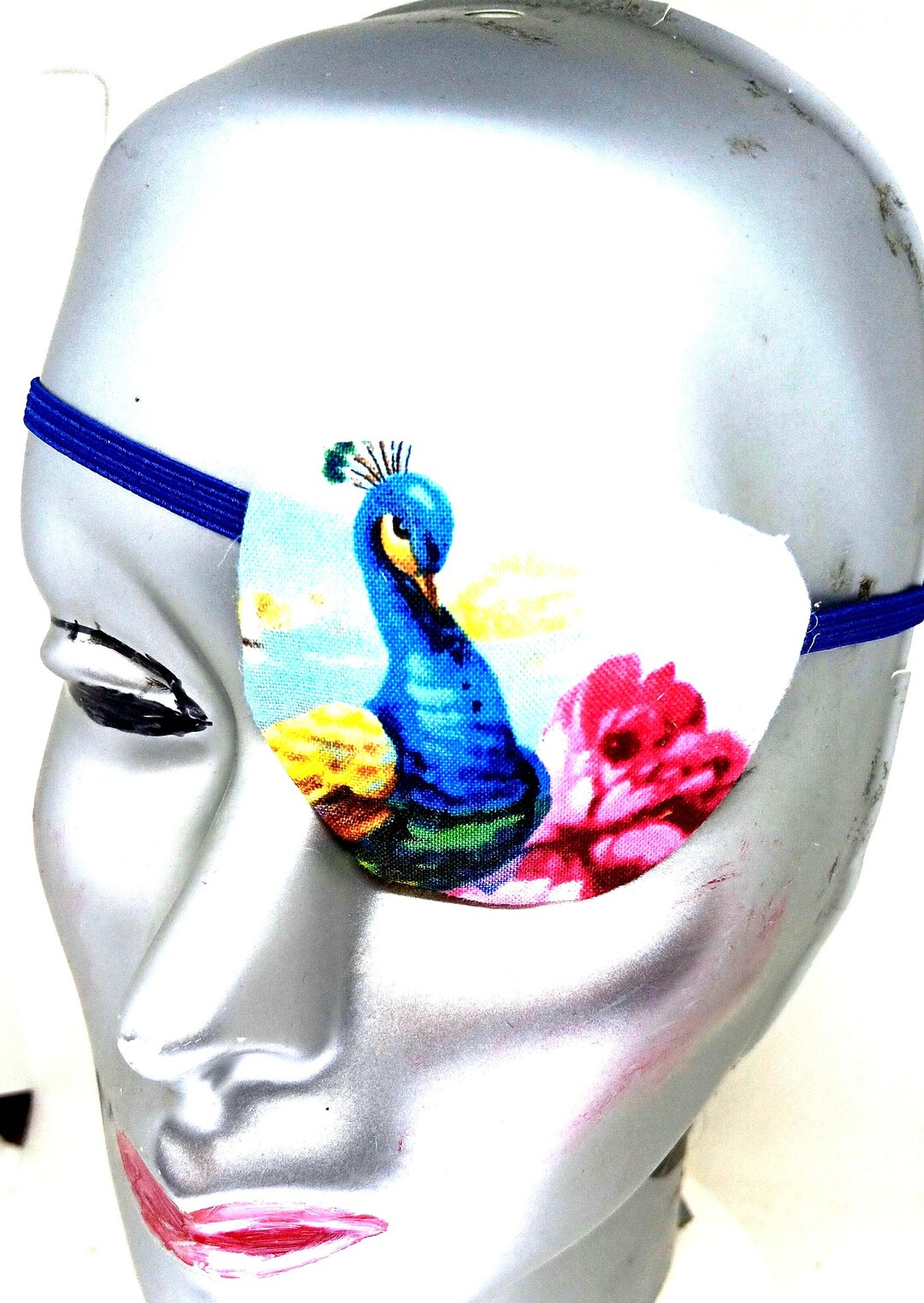 Handmade Fashion Eye Patch "prancing Peacock"/ Custom/eye Patch/ Health ...