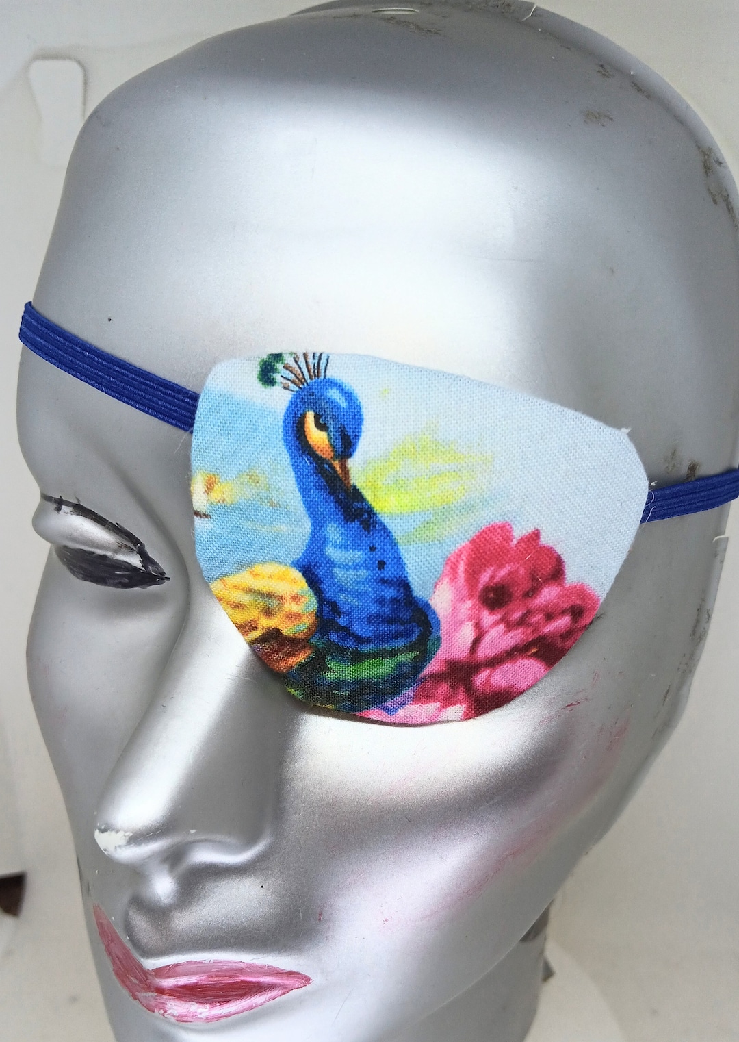 Handmade Fashion Eye Patch prancing Peacock/ Custom/eye Patch/ Health ...