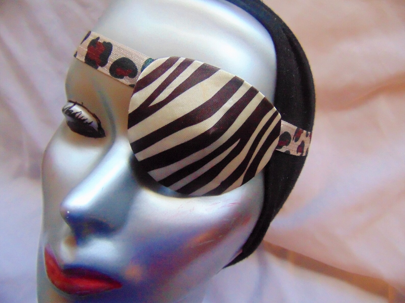 Unisex Handmade Eye Patch zebra Stripes/ Satin - Etsy