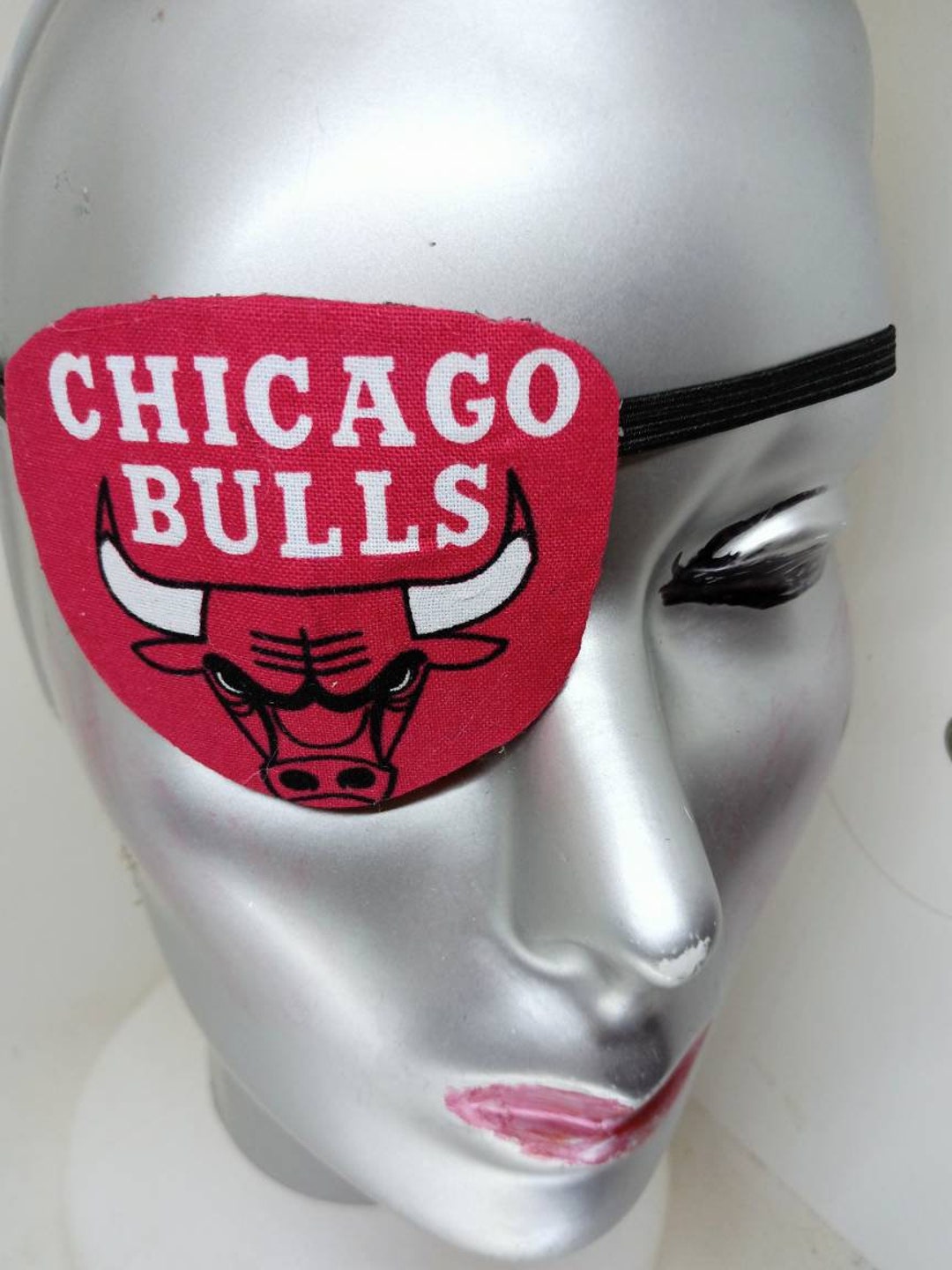 Adult Unisex Handmade CHICAGO BULLS Eye Patch Fashion Eye Patch Custom ...