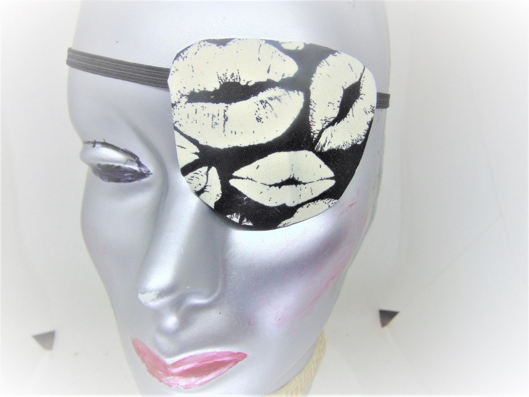 Designer Eye Patch "shadowy Lips"/ Unisex/ Fashion Eye Patch/ Fancy Eye ...