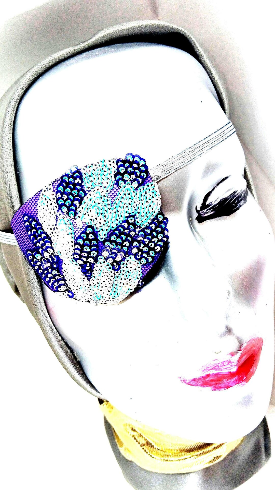 Unisex Eye Patch "winter Wonderland"/ Expertly Handmade W Sequins ...