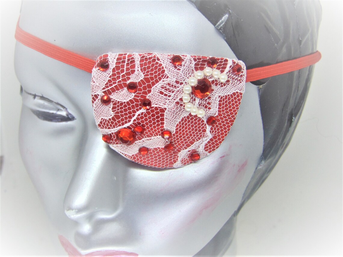 Woman's eye patches FRILLY LACE/ designer | Etsy