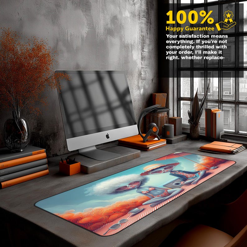 Pop Surreal Desk Mat Anime Beach Dolls Large Mouse Pad Lowbrow Gamer ...