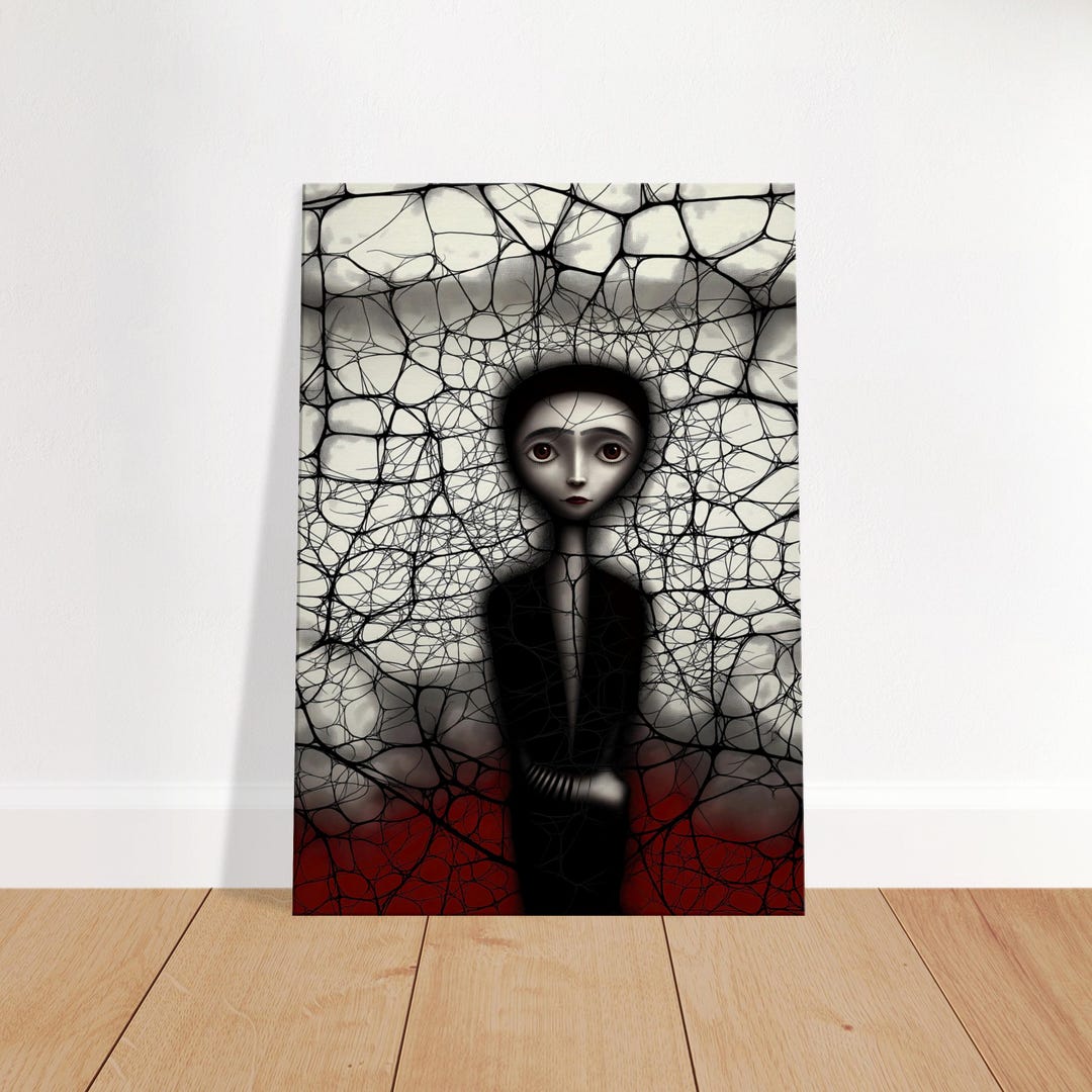 Gothic Tim Burton Style Canvas Print: Cracked Design Wall Art - Etsy