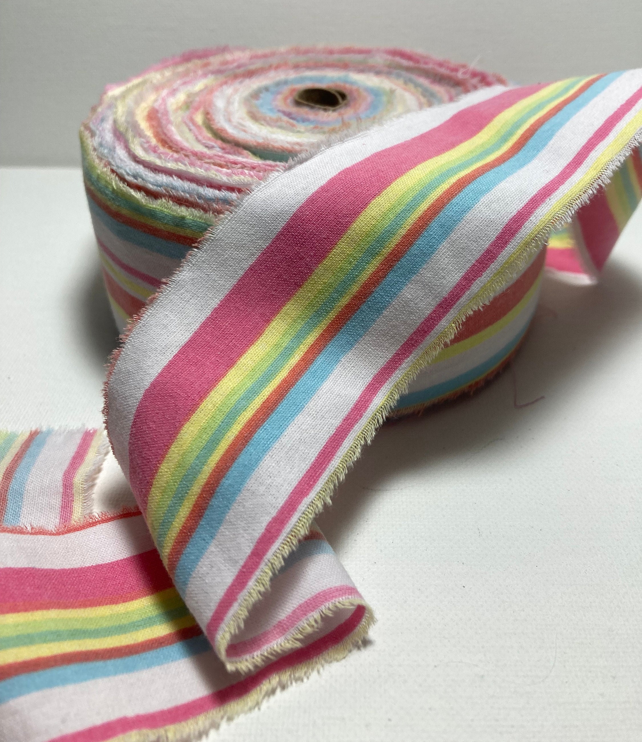 Rag Rug Fabric Strips 42 Continuous Yards 2 Inch Strips Toothbrush Rug ...