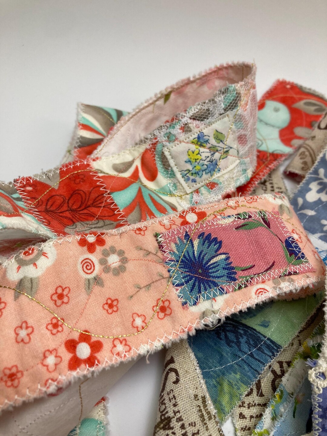 Fabric Snippet Rolls For Junk Journals Fabric Embellishments 5ft 6 Etsy