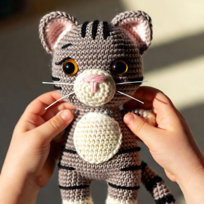 Realistic Cat Amigurumi Crochet Pattern PDF | Tabby Cat Plush ...