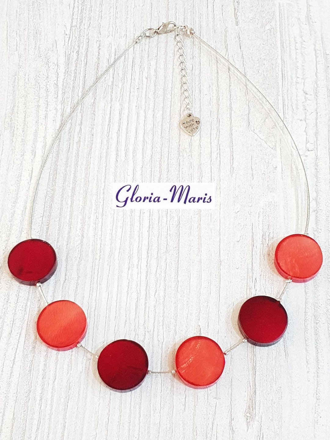 Capiz Shell Necklace, Short Necklace Made of Stainless Steel With ...