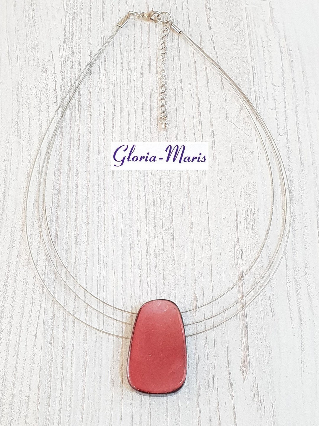 Capiz Shell Necklace, Short Necklace Made of Stainless Steel With ...