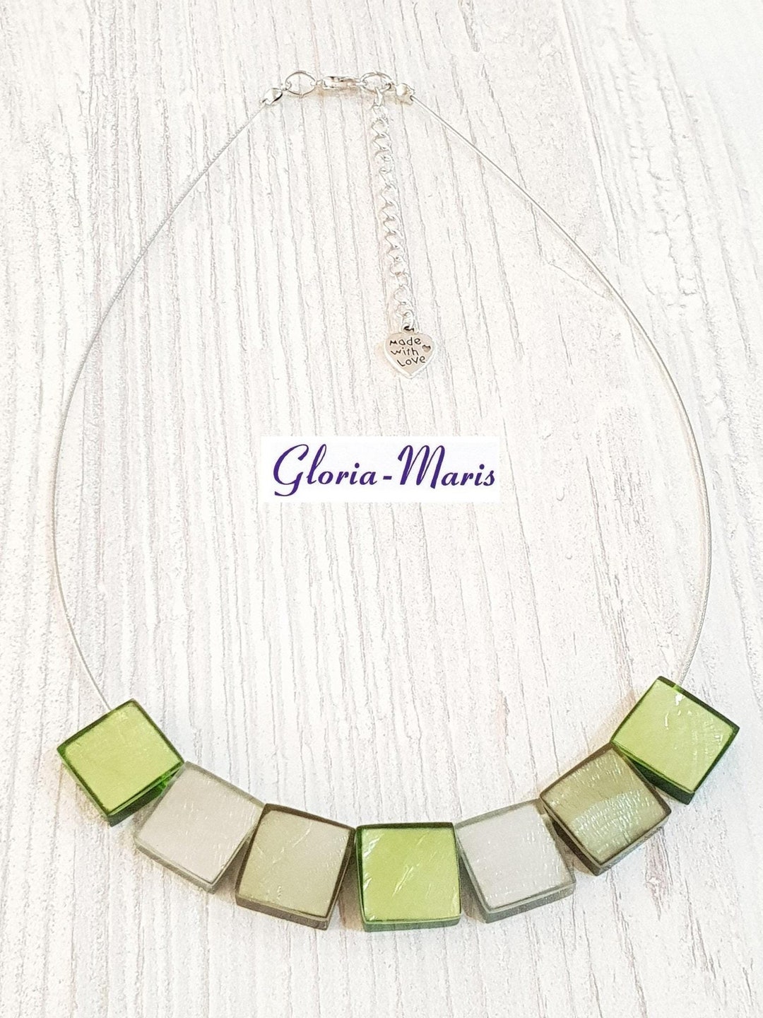 Capiz Shell Necklace, Short Necklace Made of Stainless Steel With ...