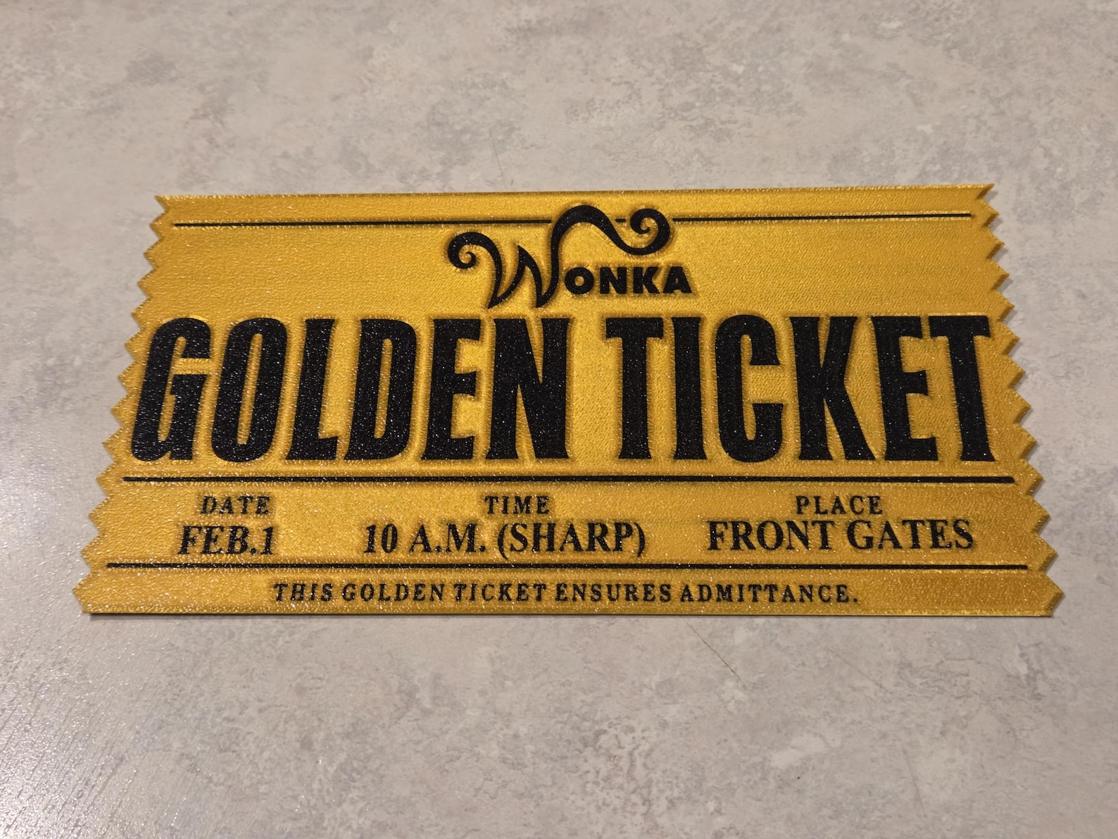 Golden Ticket File | Printable Fantasy Ticket | 3D Print-in-place | STL ...