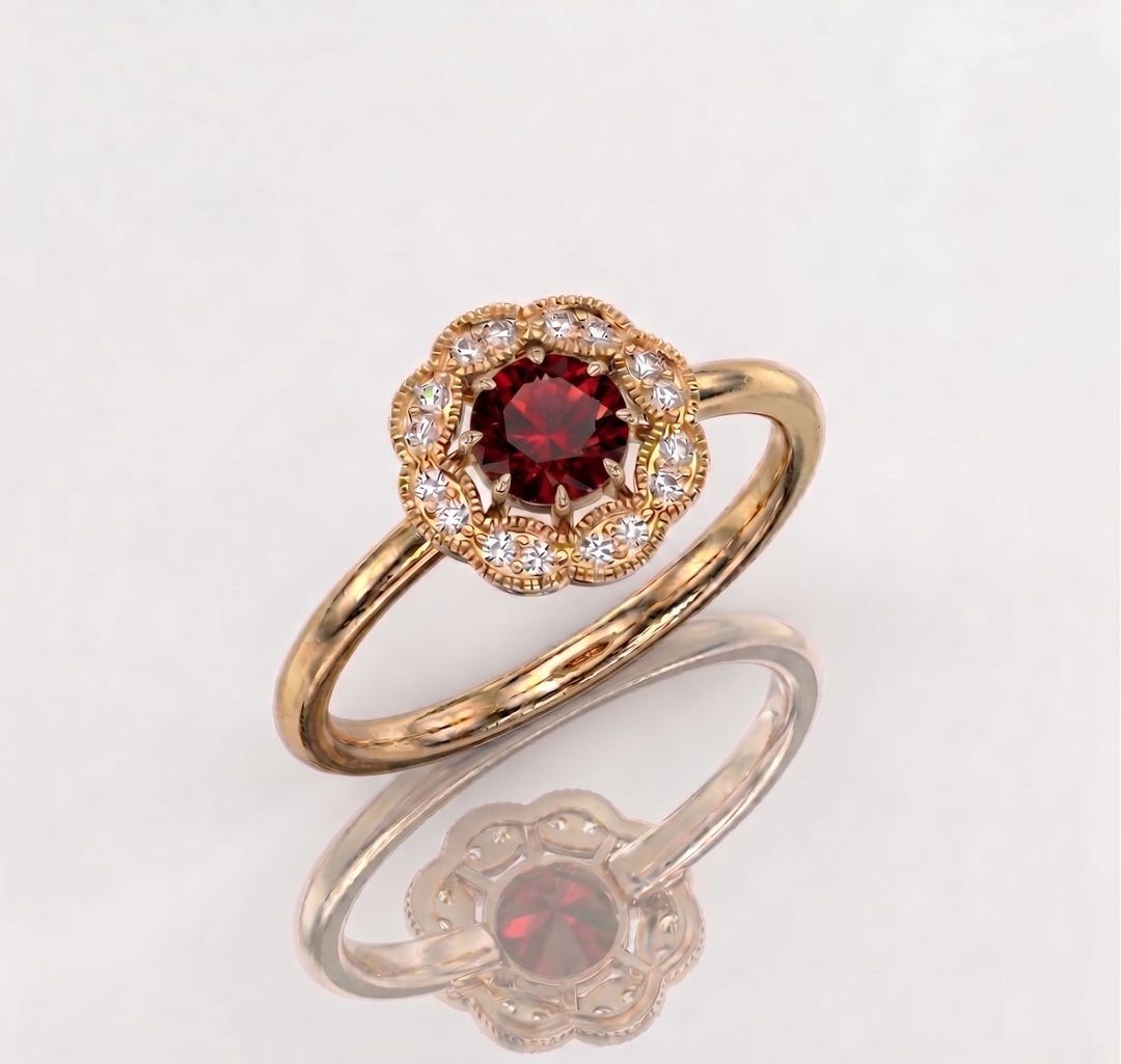 Surprise Gifts Summer Jewelry January Birthstone Ring, Red Garnet ...