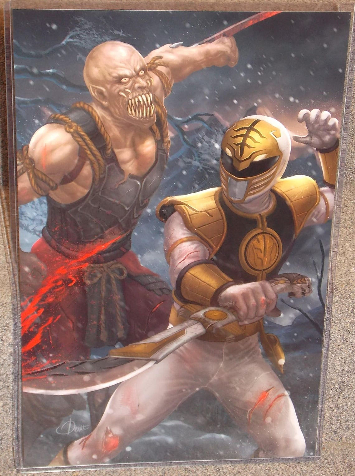 Power Rangers White Ranger Vs Mortal Kombat Baraka Glossy Art - Etsy Norway