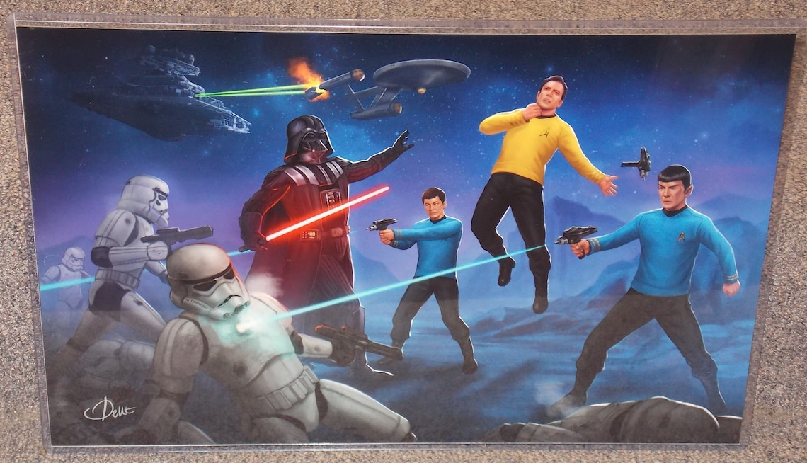 Star Wars Vs Star Trek Glossy Art Print 11 X 17 in Hard Plastic Sleeve ...