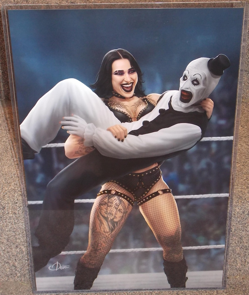 Rhea Ripley Vs Terrifier Art the Clown Glossy Art Print 11 X 17 in Hard ...