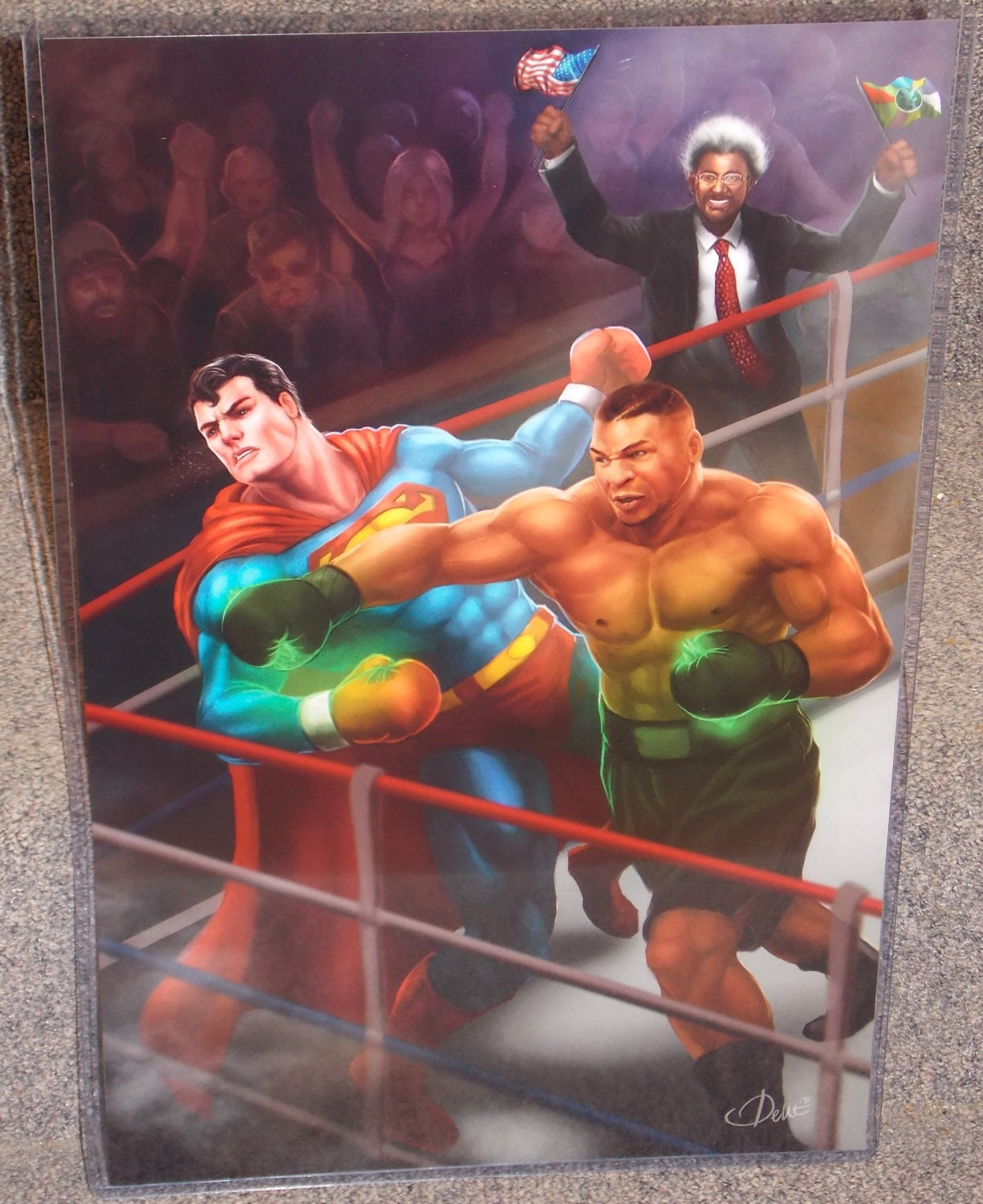 Mike Tyson vs Superman Boxing Glossy Art Print 11 x 17 In Hard | Etsy